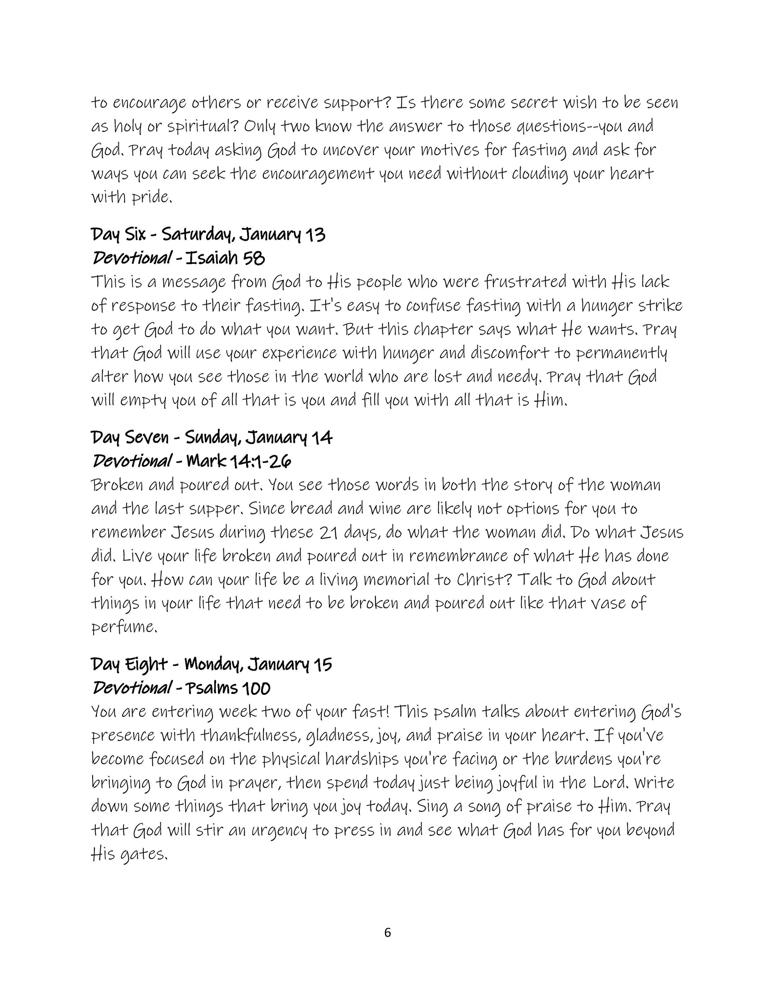 2024 - Daniel Fast Devotional — Bethel Evangel Community Church