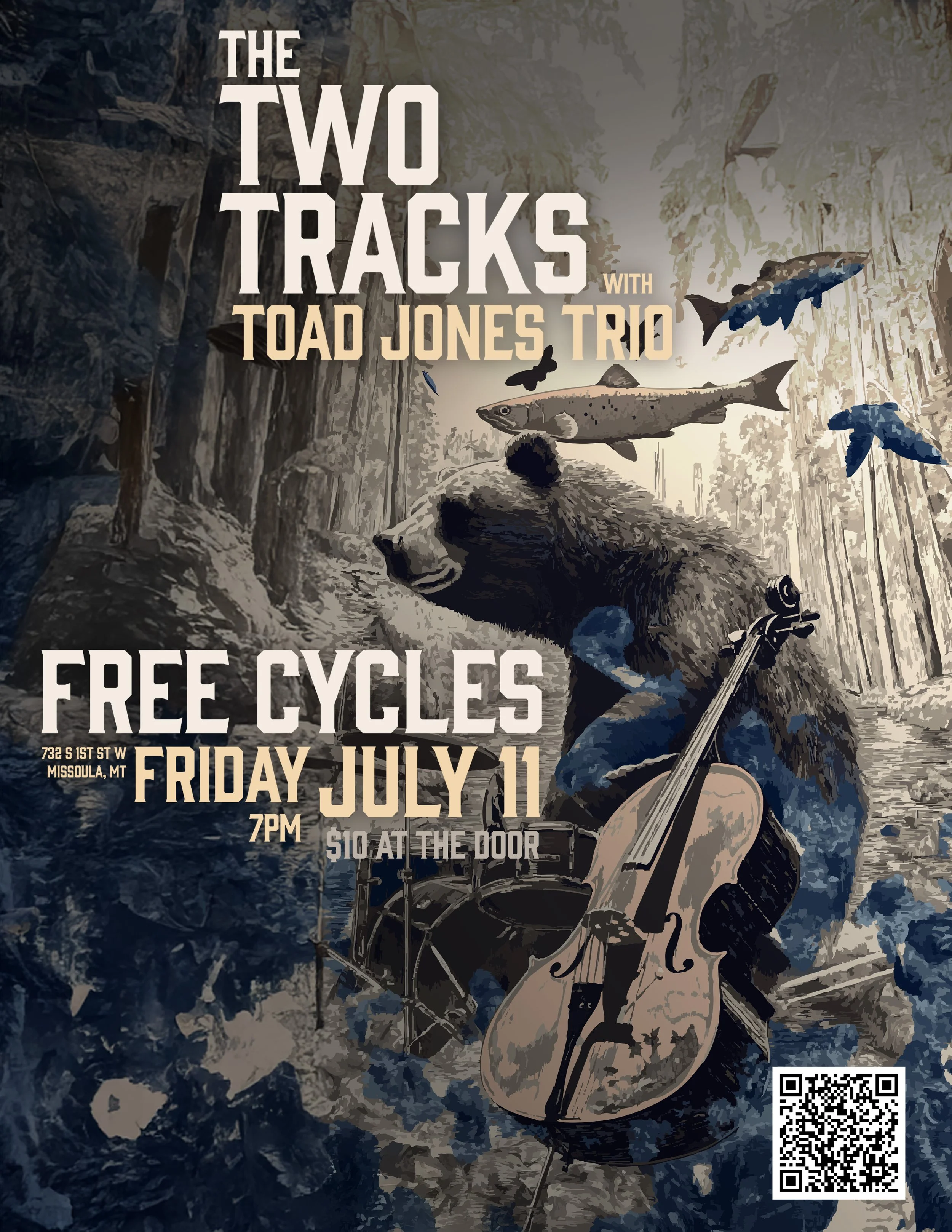 Live music, The Two Tracks, w/ Toad Jones Trio — Free Cycles Missoula