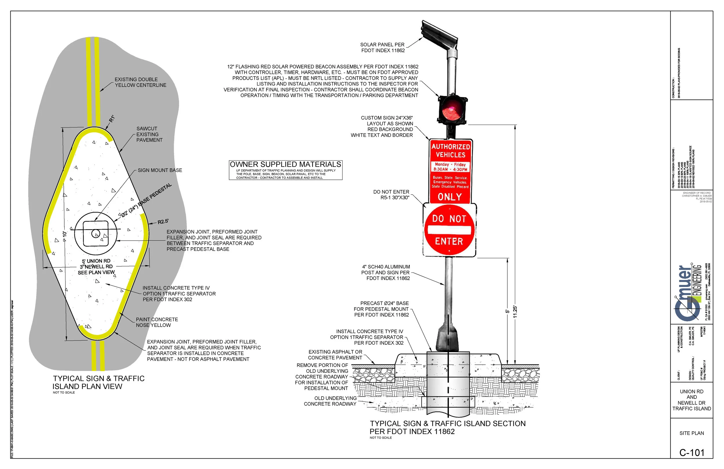 University of Florida Traffic Signs and Islands — Gmuer Engineering