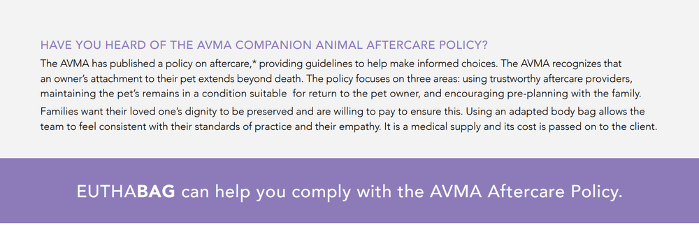 EUTHABAG BROCHURES — Euthabag Pet Body Bag