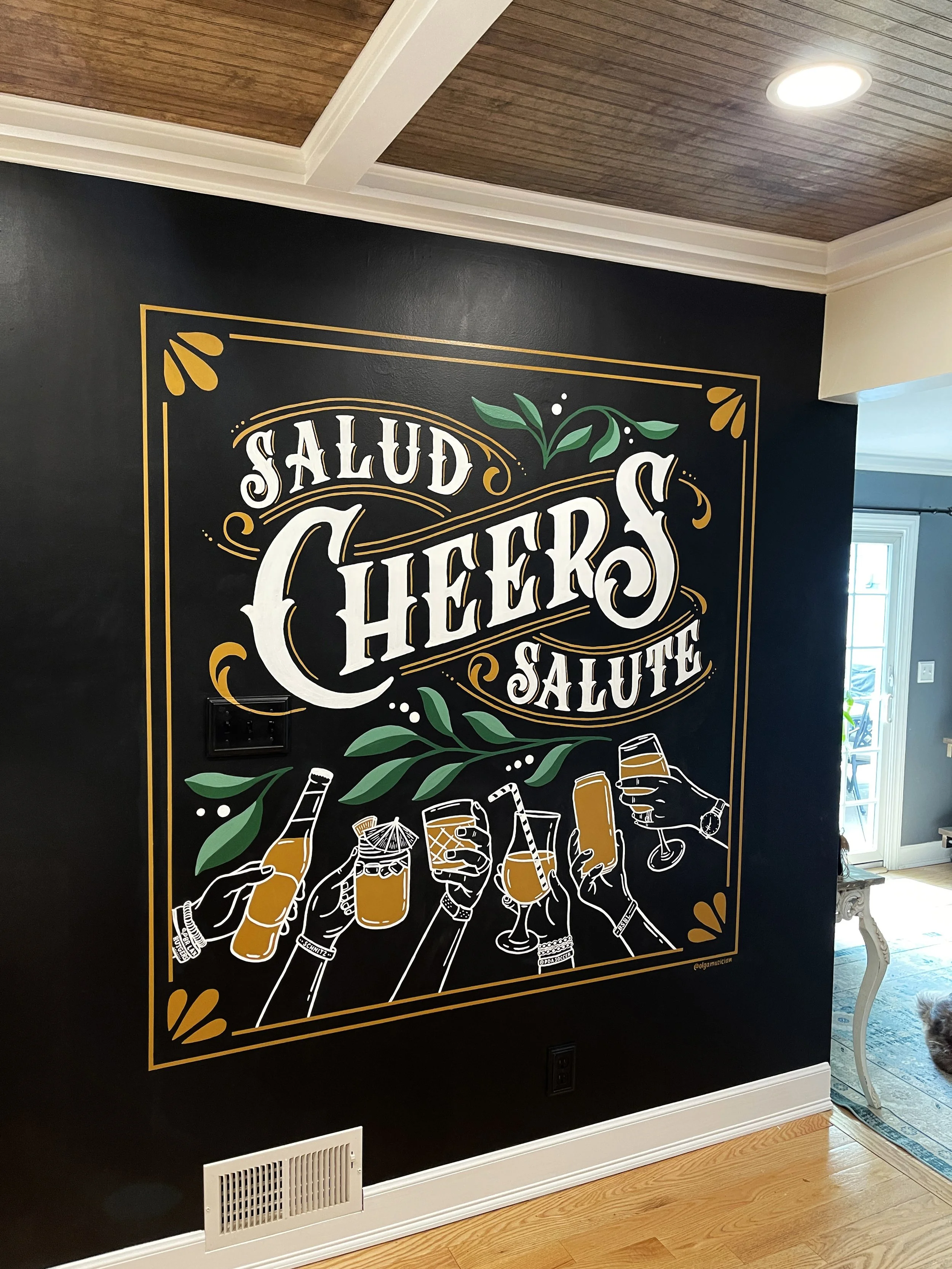 Home Bar Mural — Olga Muzician Studio