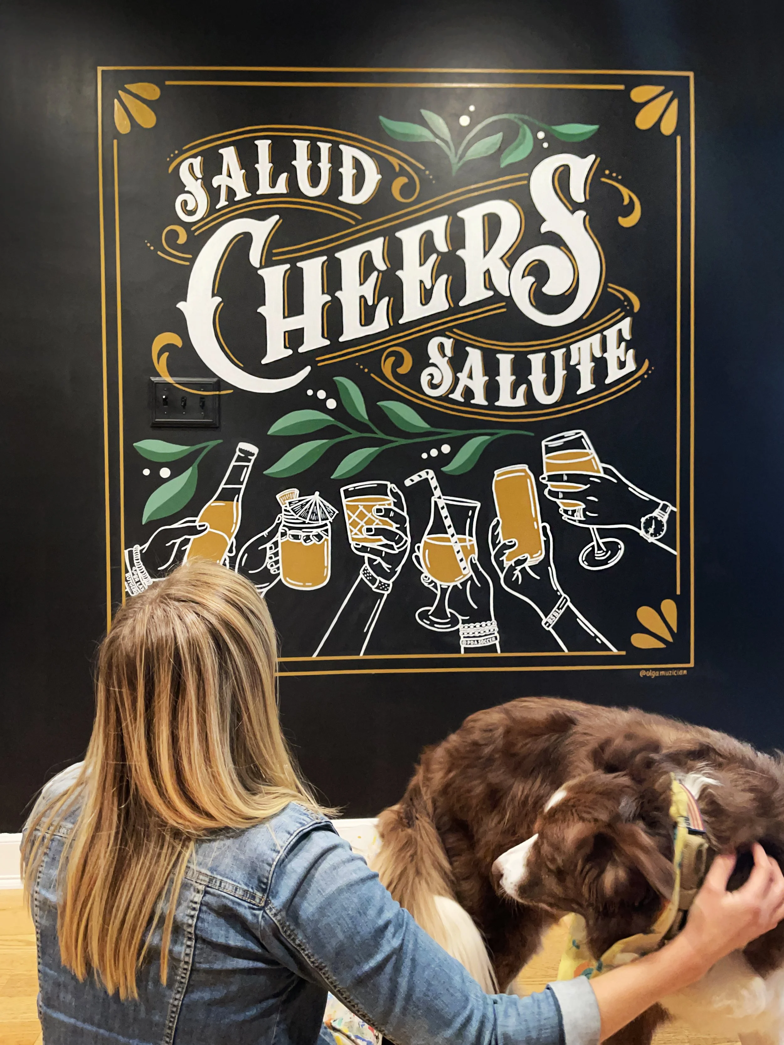 Home Bar Mural — Olga Muzician Studio