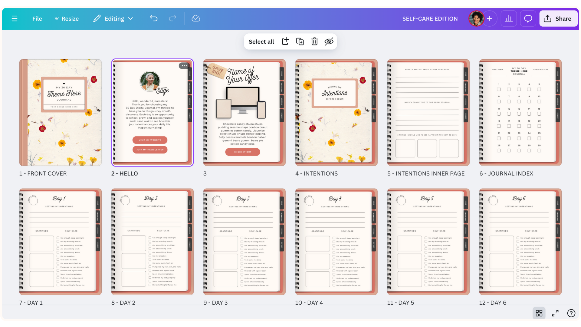 Digital Journal Template for Canva — Secret O.W.L. Society | Take 100% ...