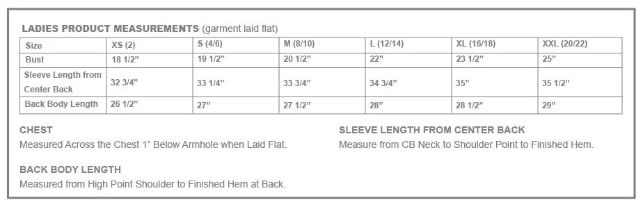 Size Chart - In Play 7755 — Athletic Outfitters