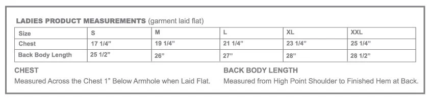Size Chart - Anvil 884L — Athletic Outfitters