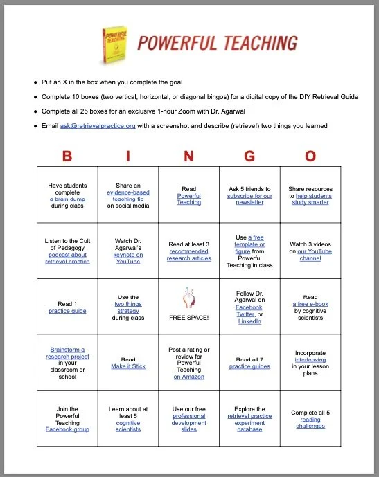 Let’s play Powerful Teaching Bingo!