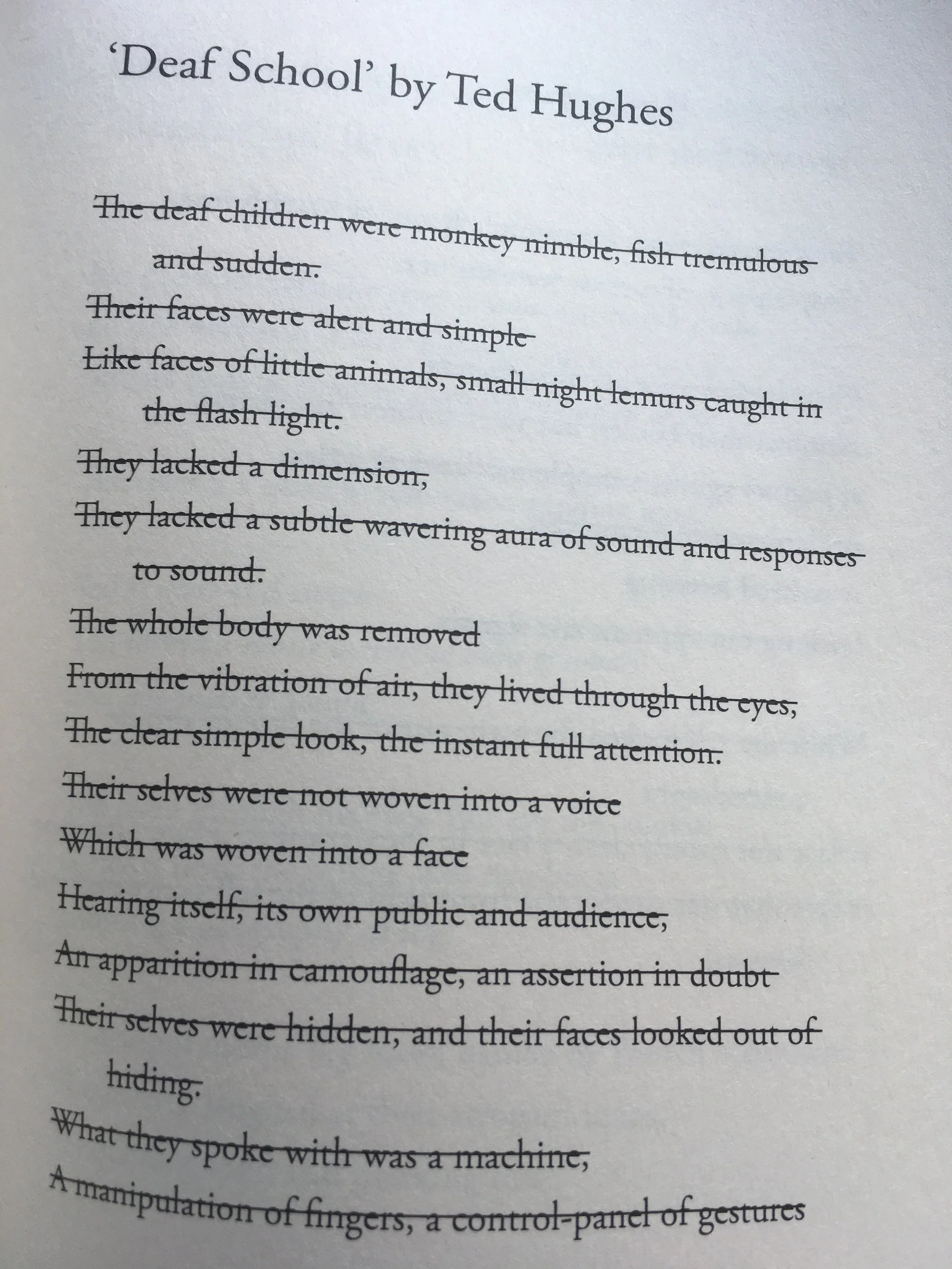 Deaf School by Ted Hughes — Raymond Antrobus