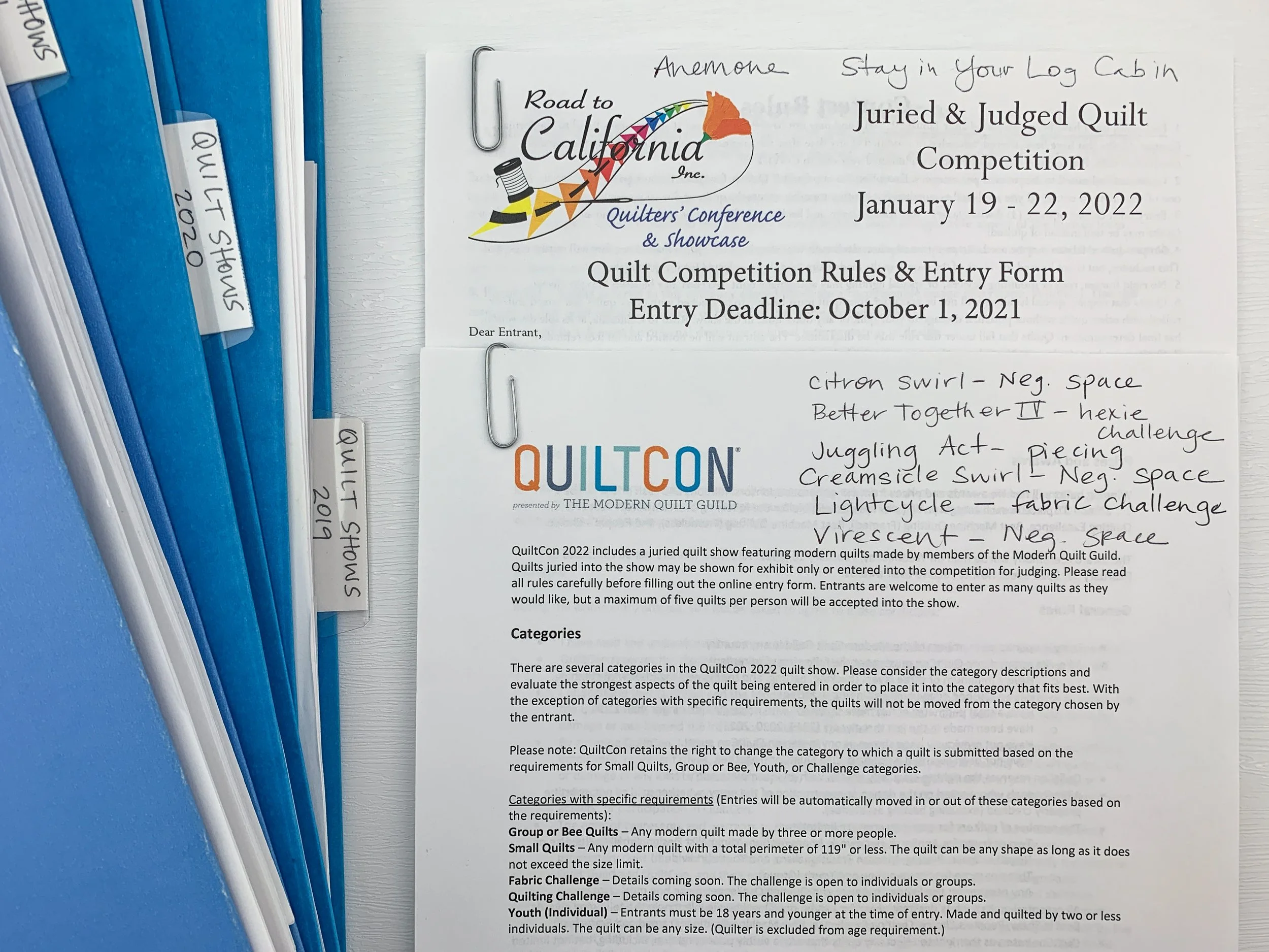 How to Keep Track of Your Quilt Show Entries — Modern Quilts Made by ...