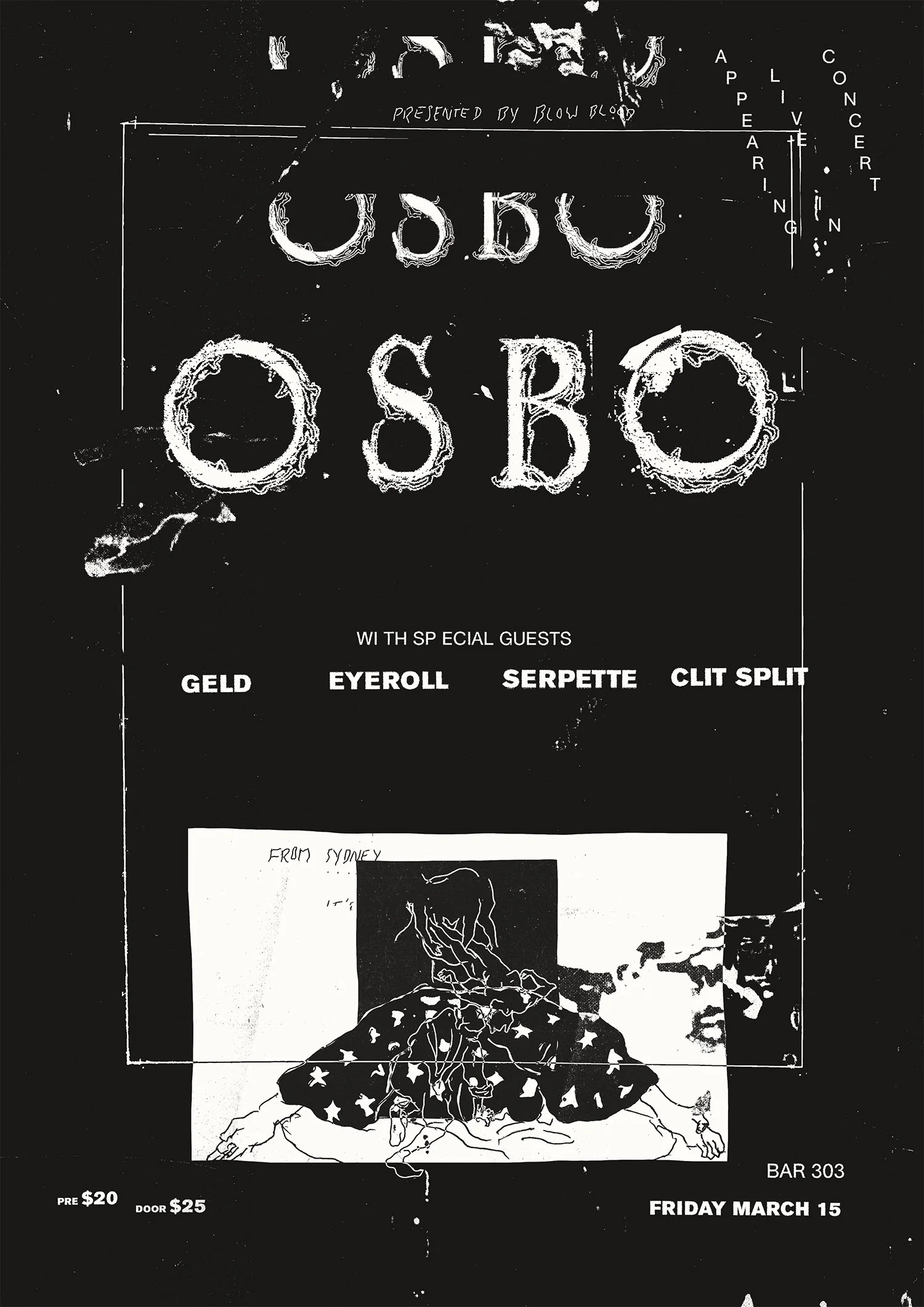 OSBO (Syd) /Geld/ Eyeroll/ Serpette/ Clit Split — 303 - Live Music and Bar