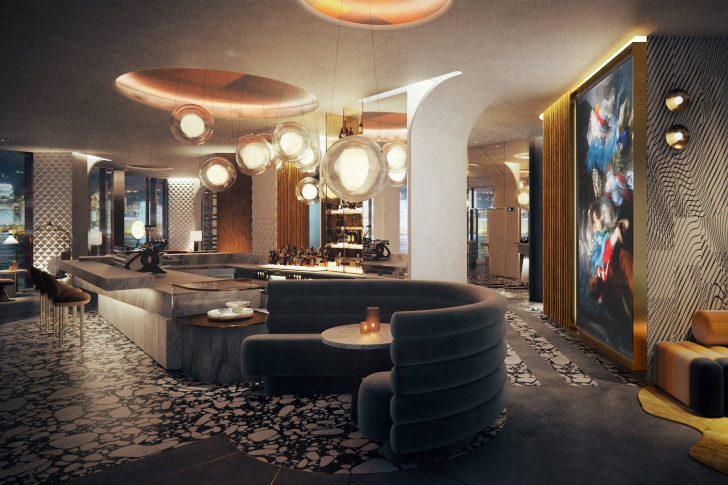 ROGERS' ITALIAN MOSAIC WALL IN THE LOBBY ENTRANCE OF THE NEW MONDRIAN ...