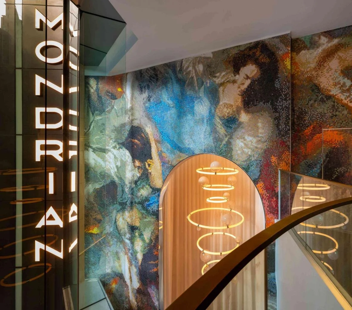 ROGERS' ITALIAN MOSAIC WALL IN THE LOBBY ENTRANCE OF THE NEW MONDRIAN ...