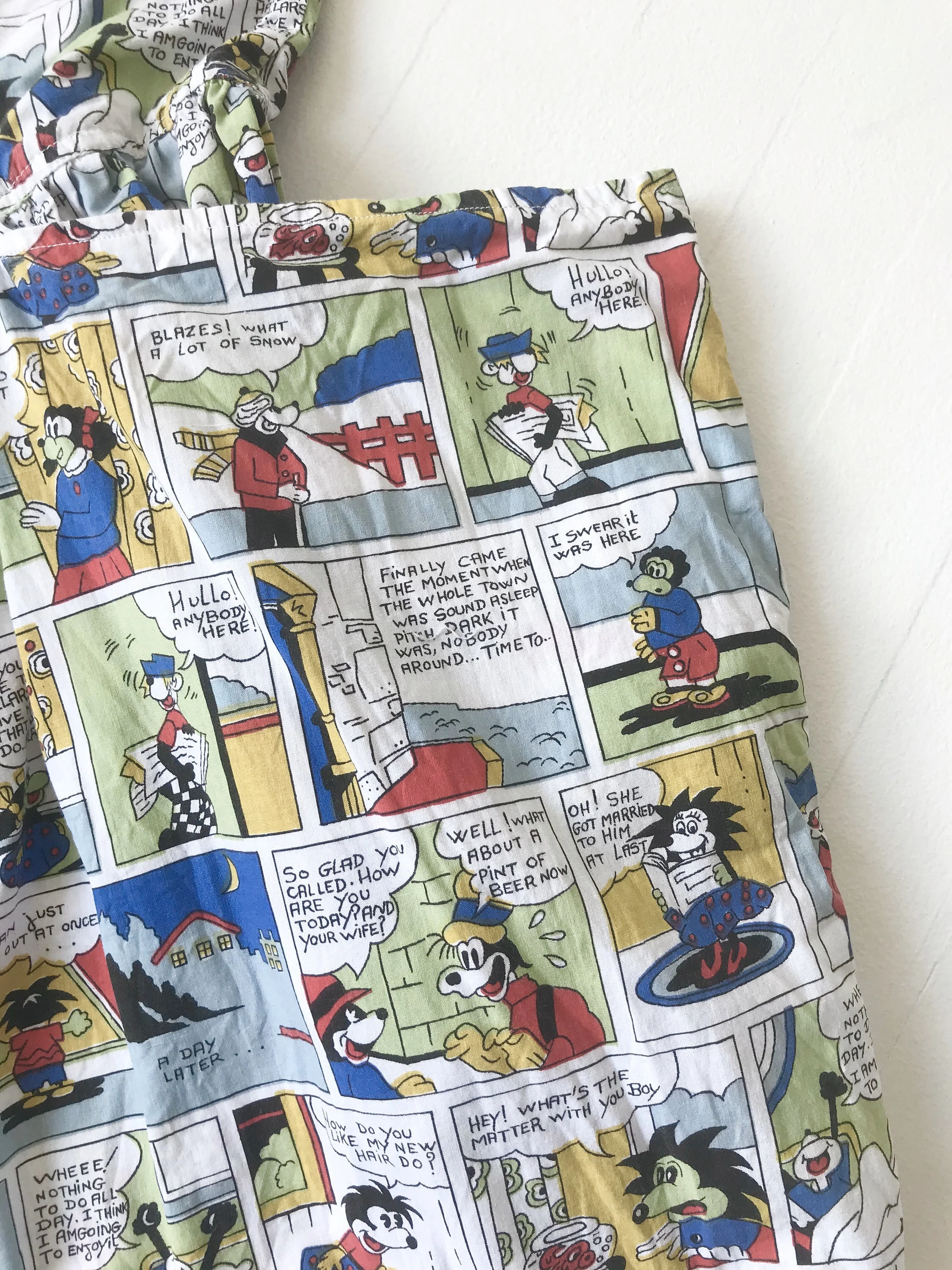 Vintage Comic Strip Print Cotton Jumpsuit — Phenix