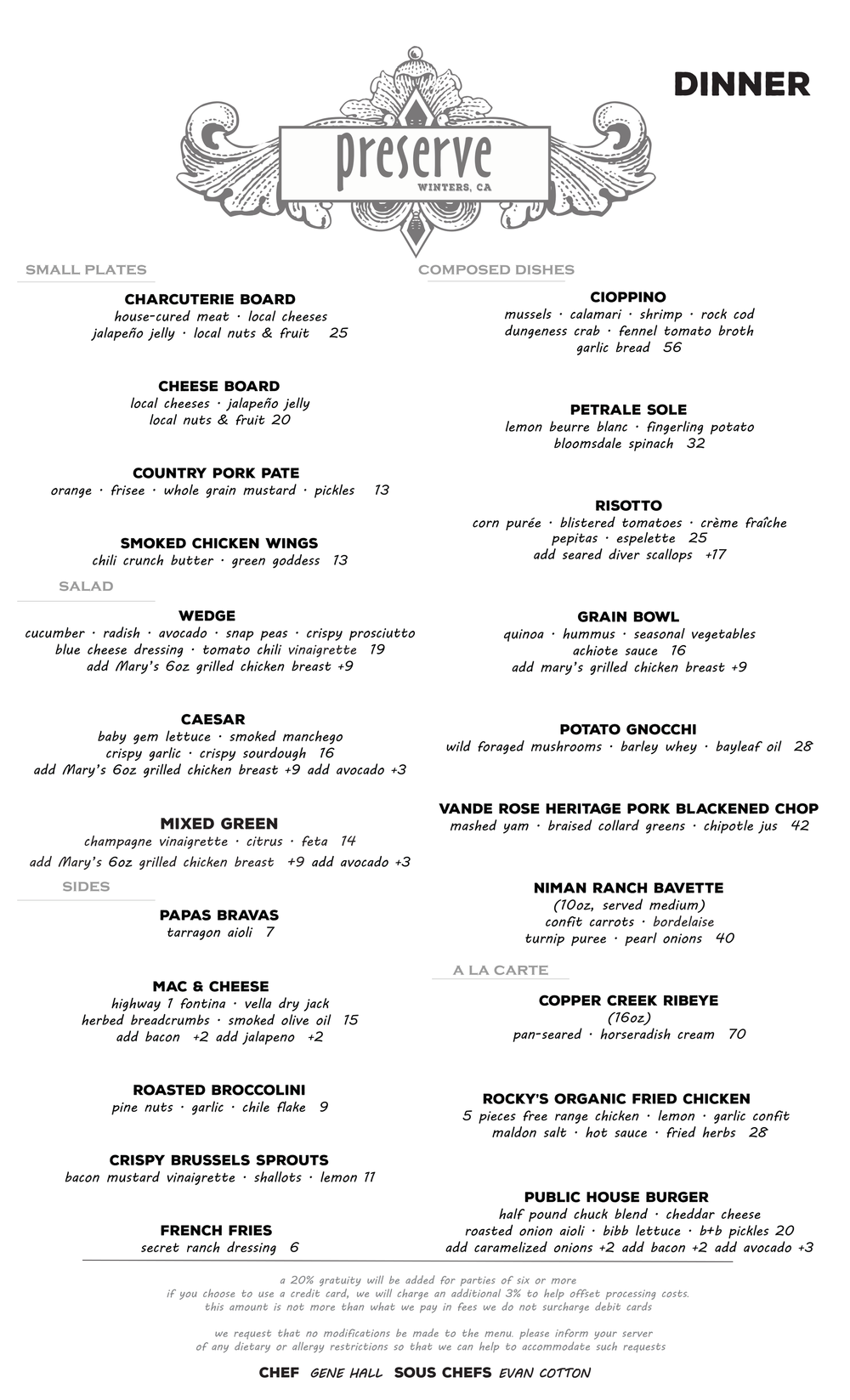Menus — Preserve