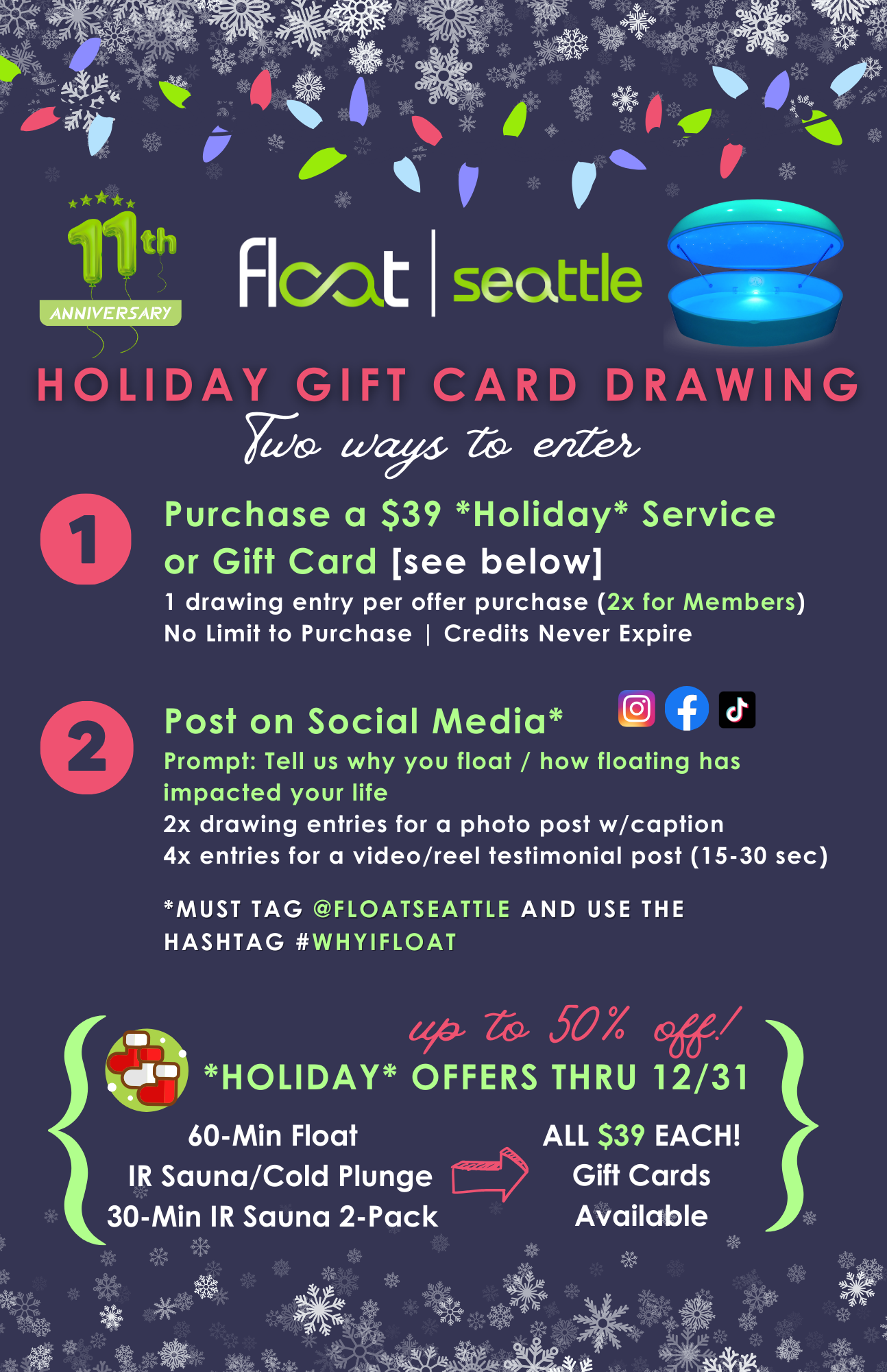 Holiday Drawing 2023 — Float Seattle