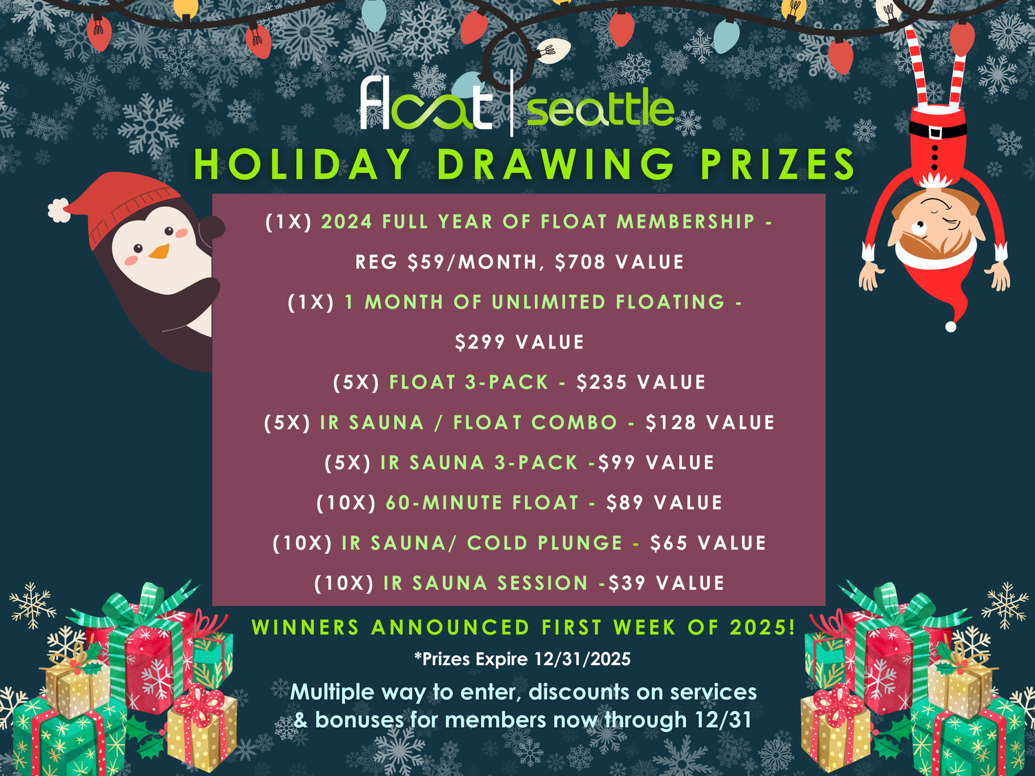Holiday Drawing 2024 — Float Seattle