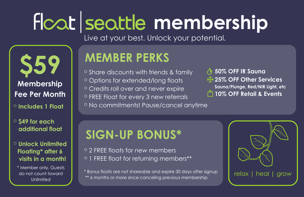 PRICING — Float Seattle