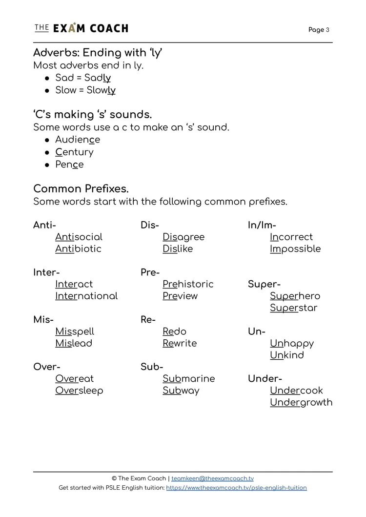 PSLE English Tricky Spellings List 2026 | The Exam Coach