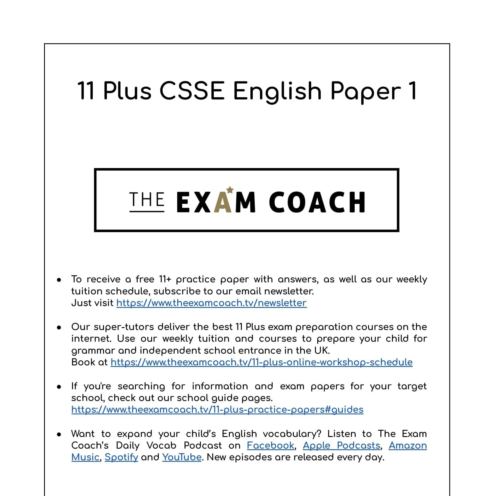 11 Plus Bexley Selection Tests – Practice Papers 2026 | The Exam Coach