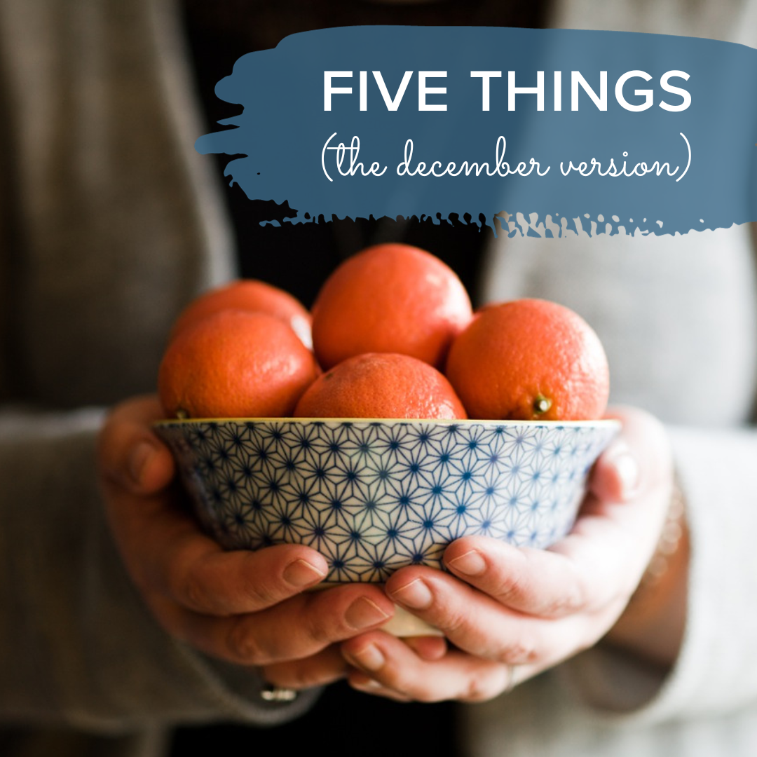 Five Things: The December Version — Liz Lamoreux