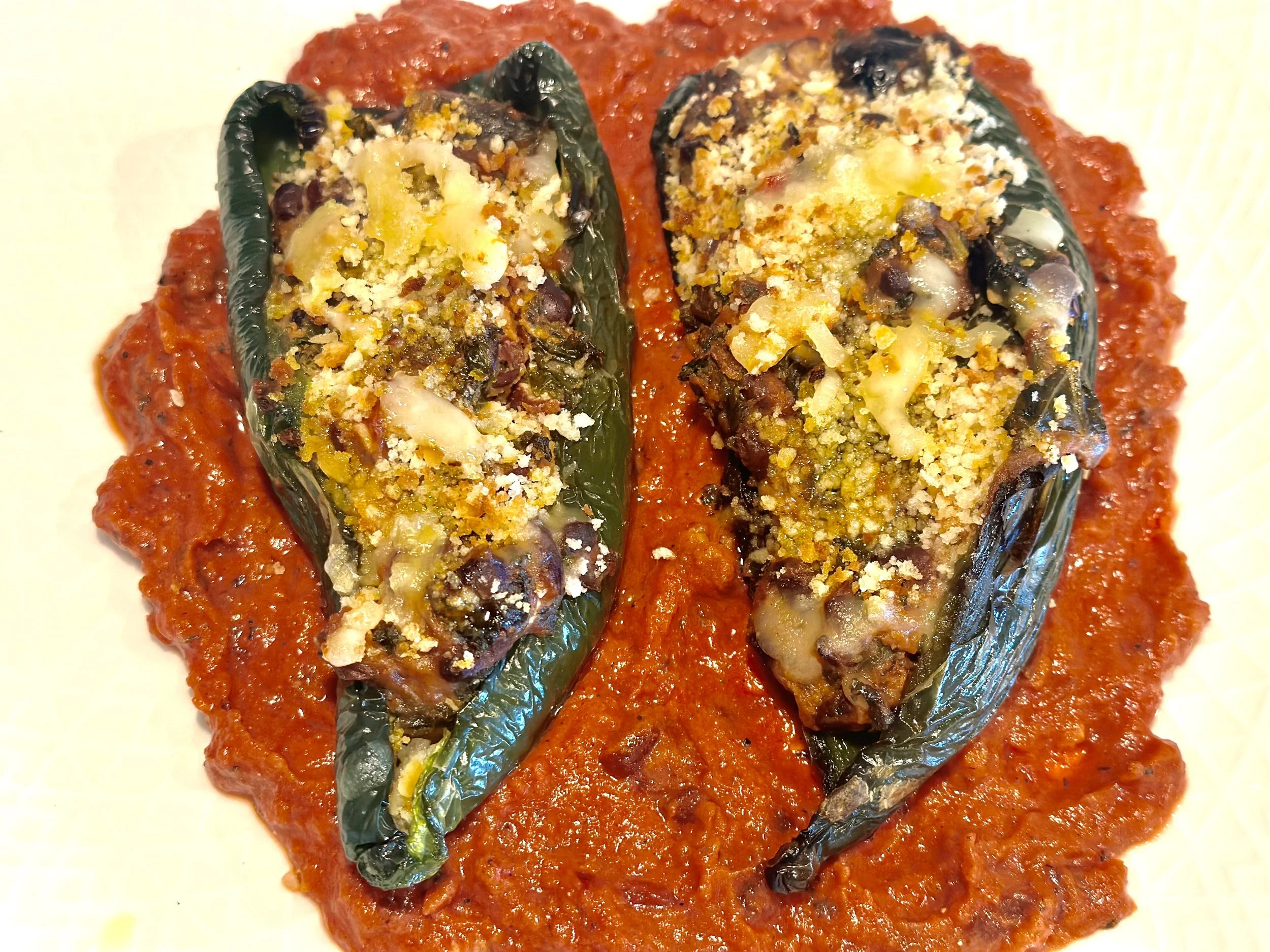 Stuffed Poblanos with Black Beans & Chipotle Tomato Sauce — Cooking ...