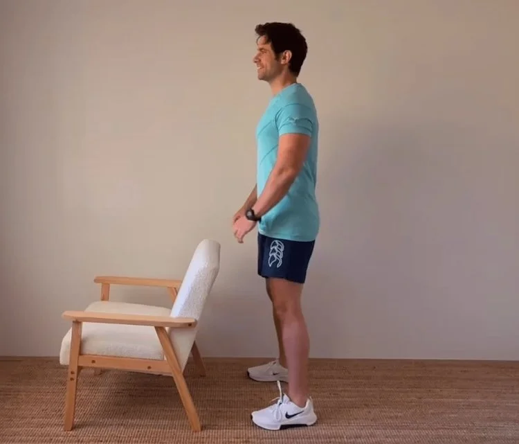 partial squat exercise | half squats with chair support for older ...