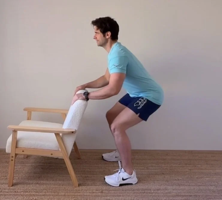 partial squat exercise | half squats with chair support for older ...