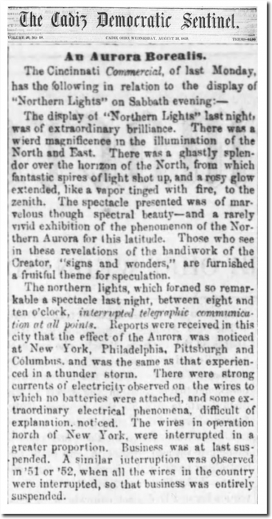 *The “Carrington Event” of 1859…a ferocious solar storm and not as rare ...
