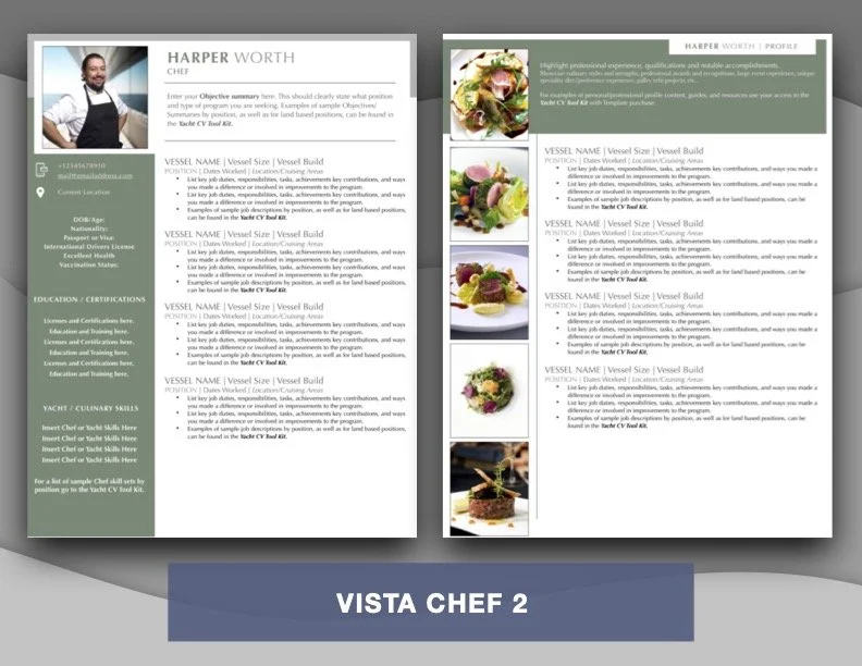 Yacht Chef CV Templates — SUPER YACHT RESUME