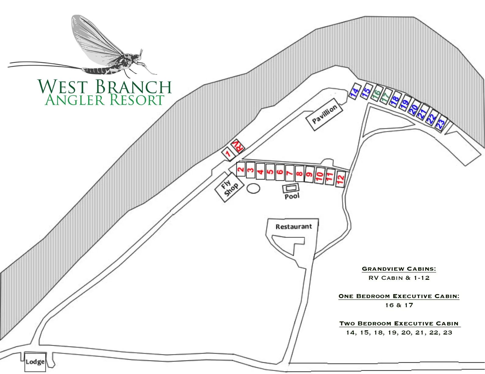 Resort Map — West Branch Angler Resort