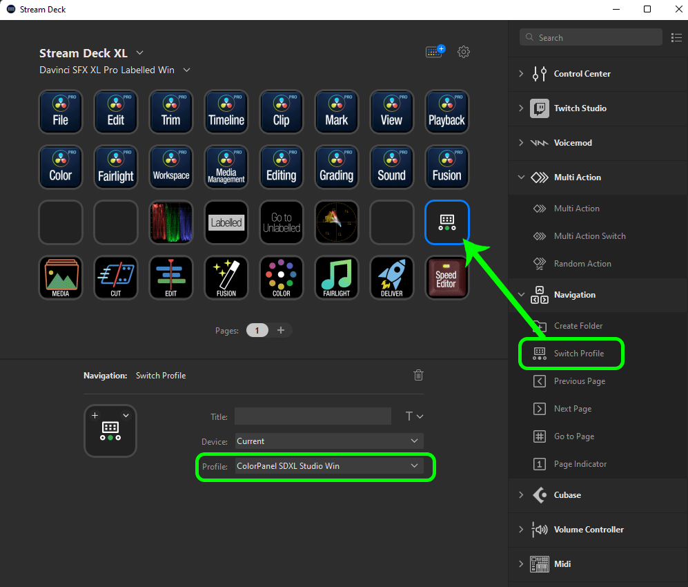 Switching Profiles - Stream Deck — sideshowfx