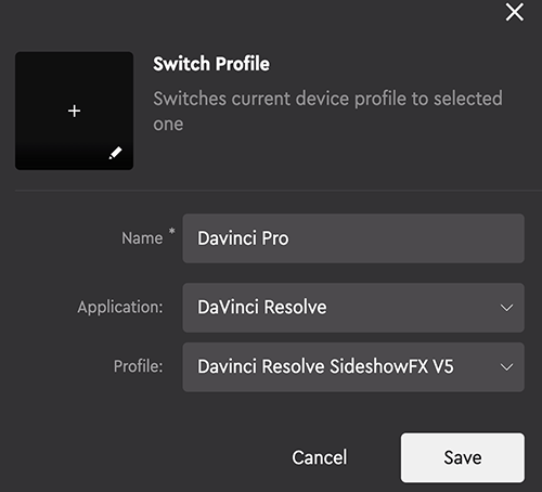 Switching Profiles - Loupedeck — sideshowfx