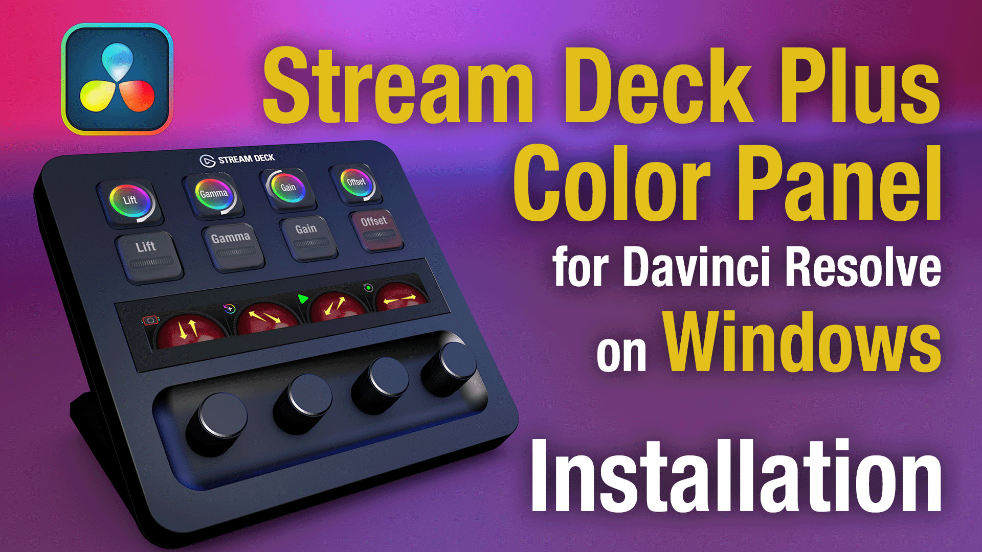 Davinci Resolve Color Panel Stream Deck Plus — sideshowfx
