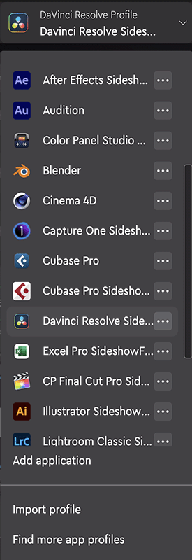Switching Profiles - Loupedeck — sideshowfx