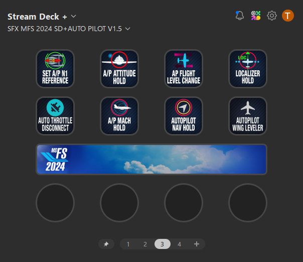 Microsoft Flight Simulator 2024 Stream Deck Plus — sideshowfx