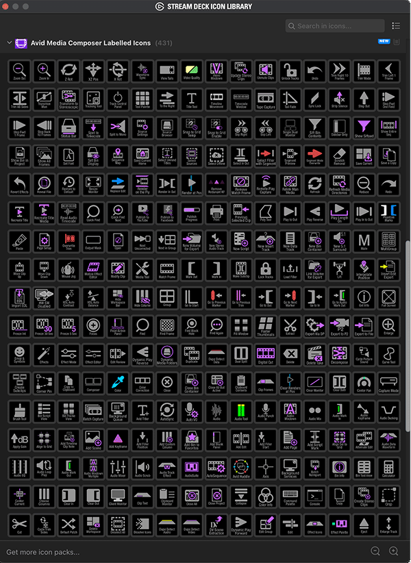 Avid Media Composer Shortcut Icons - Over 500 Icons for Stream Deck ...