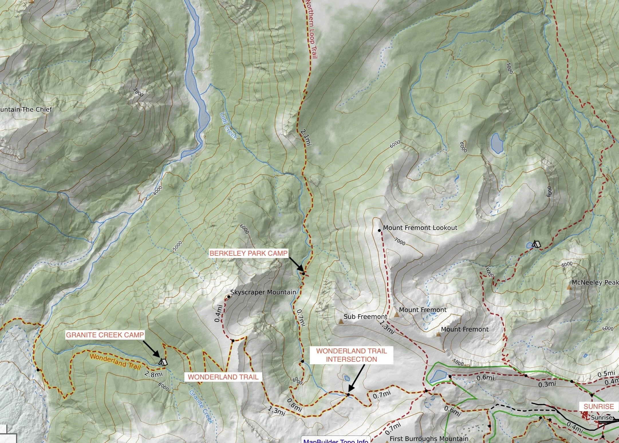Alternate Wonderland Trail Camps — Willis Wall