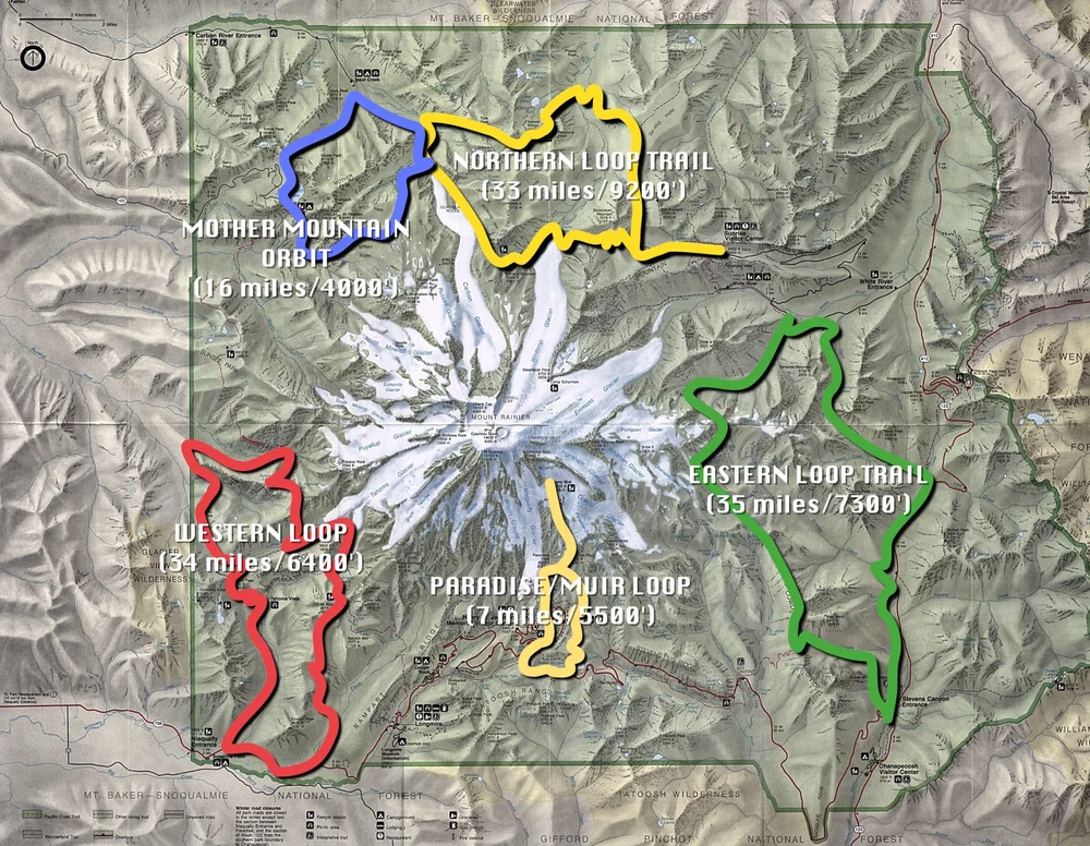 How to Experience Mt. Rainier NP in Short Segments — Willis Wall