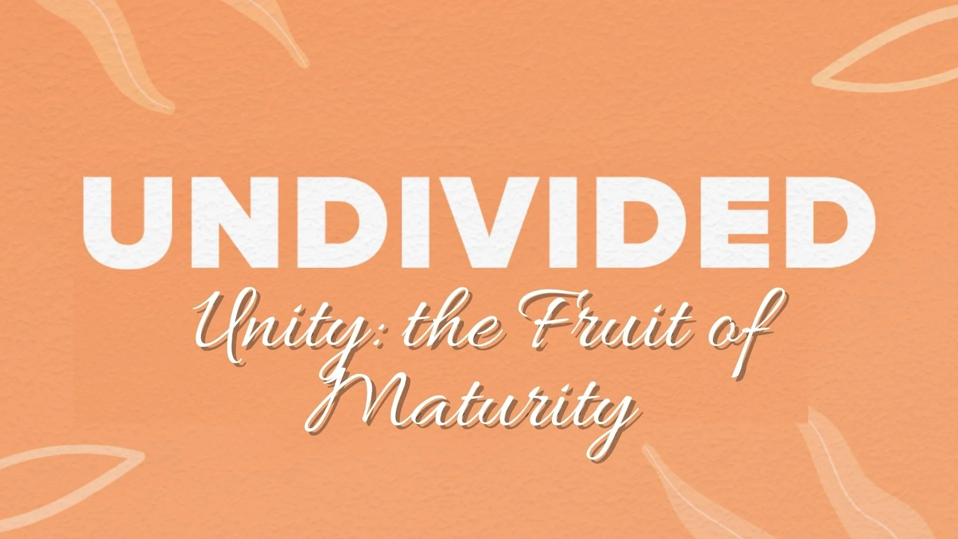 Undivided #3: Unity, the Fruit of Maturity - Blog - New City Fellowship ...