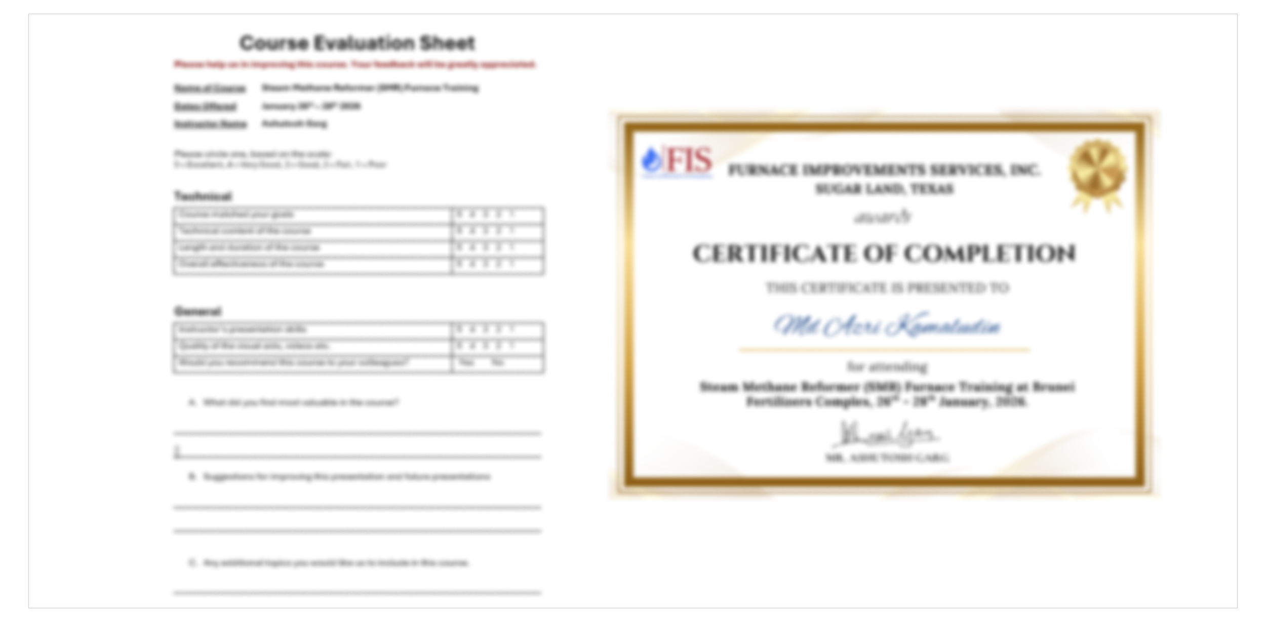 Steam Methane Reformer (SMR) Training — Furnace Improvements Services Inc.