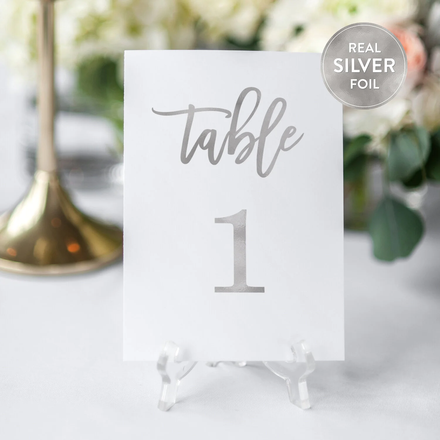 Silver wedding table numbers | Beachweddingtips.com