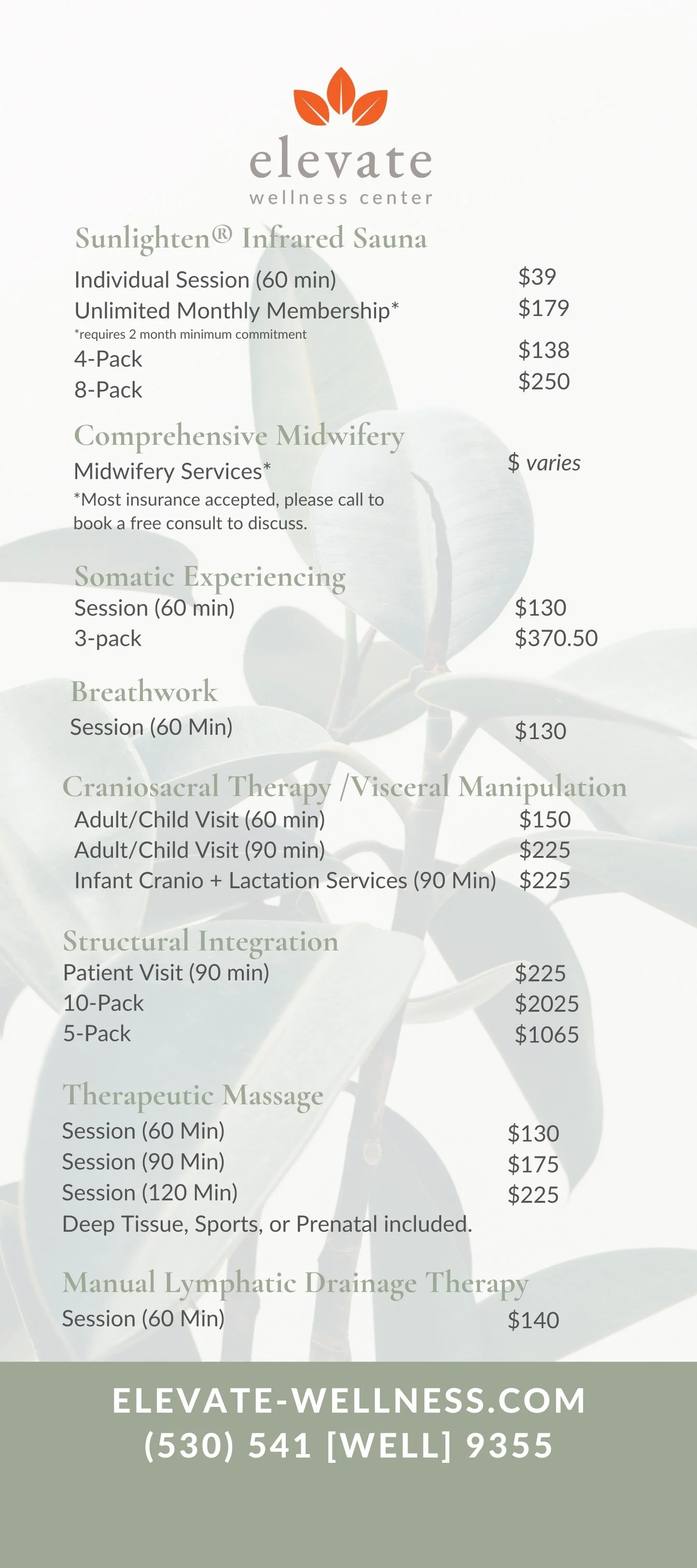 Elevate Wellness — Pricing