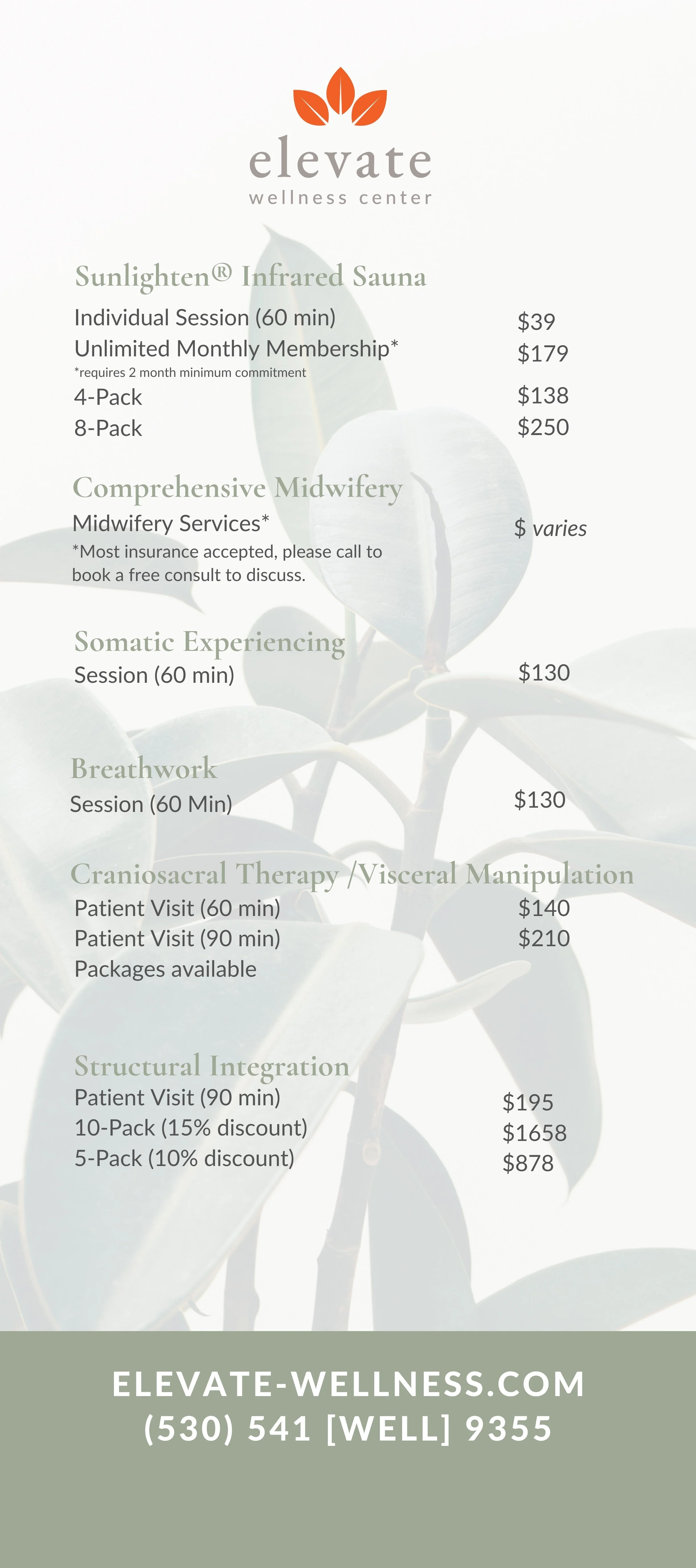 Elevate Wellness — Pricing