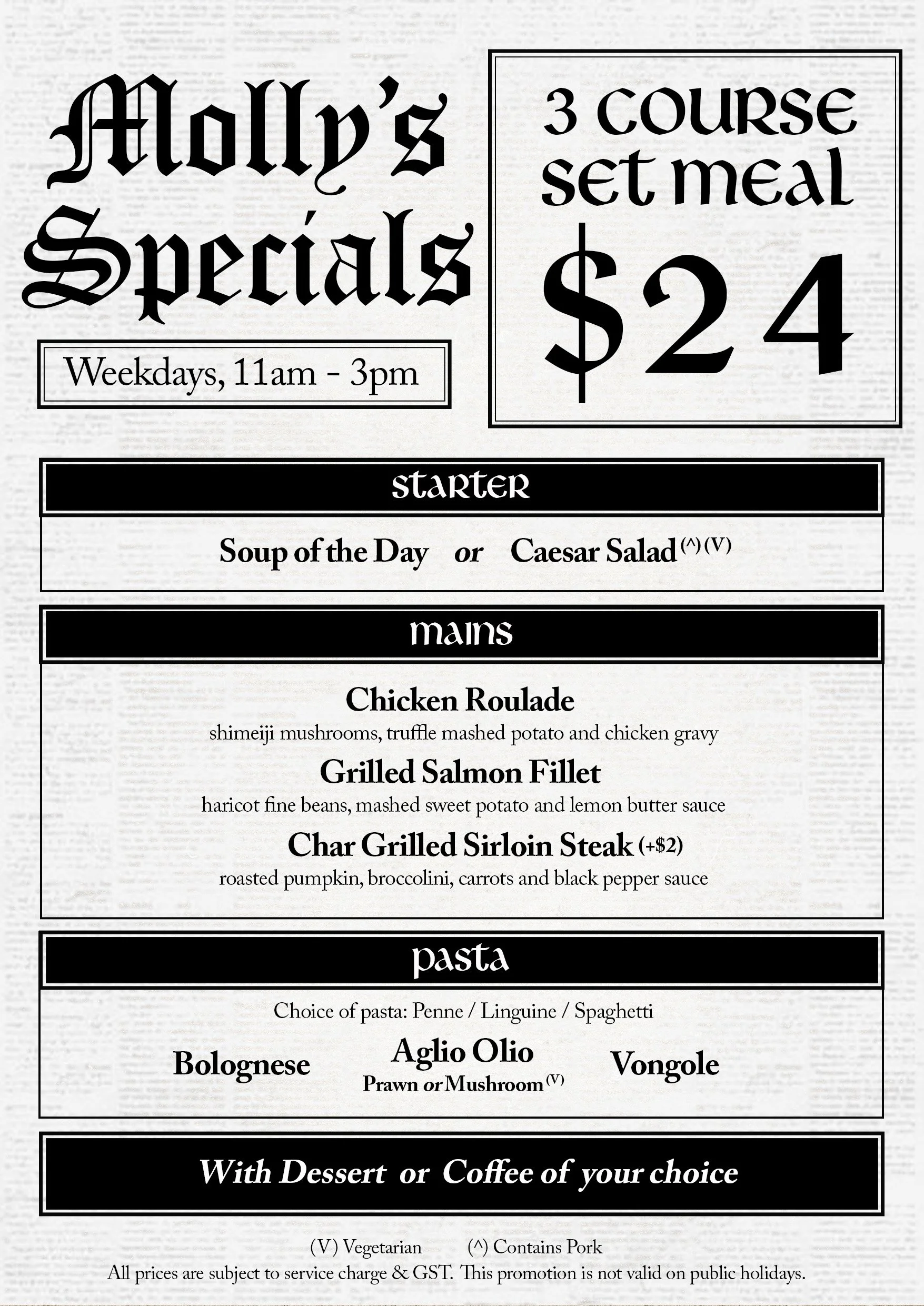 Menu — Molly Malone's Irish Pub