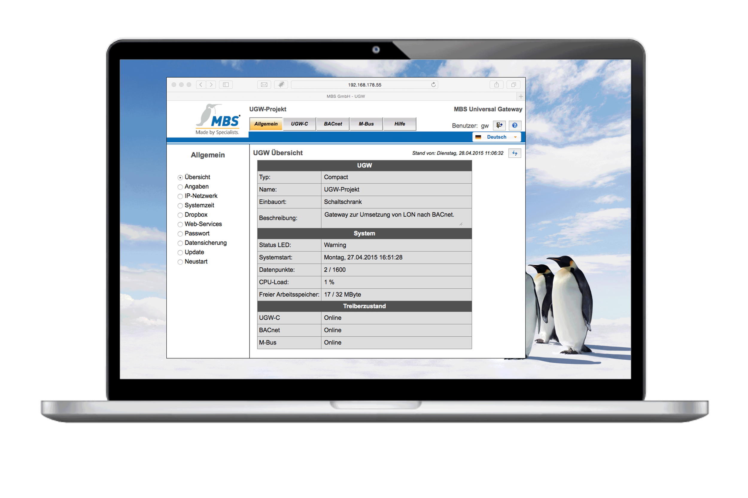 Webinterface — MBS GmbH