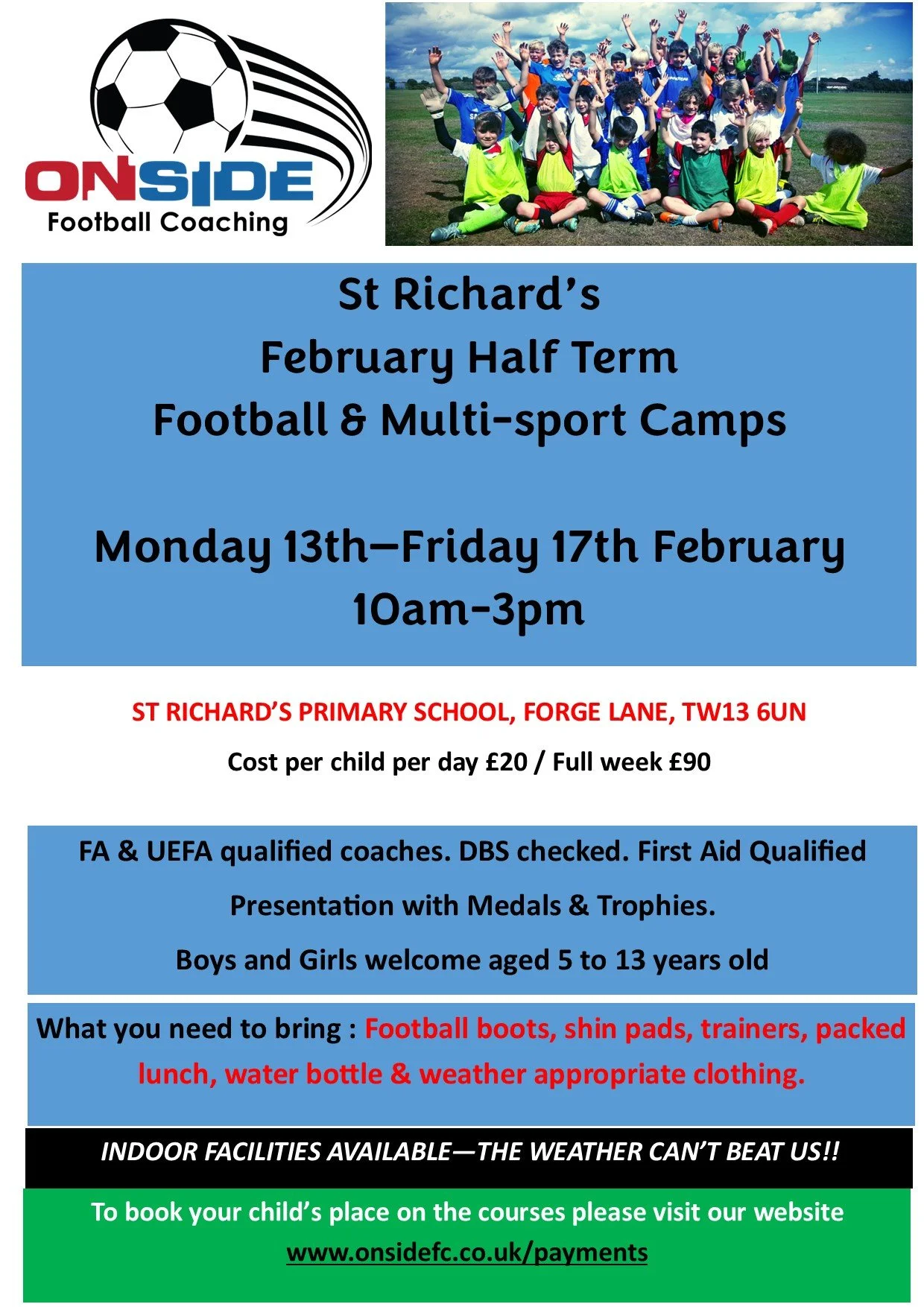 Onside Football and Multi-Sport Camps are back for 2023! — onsidefc.co.uk