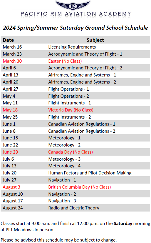 Ground school — Pacific Rim Aviation Academy