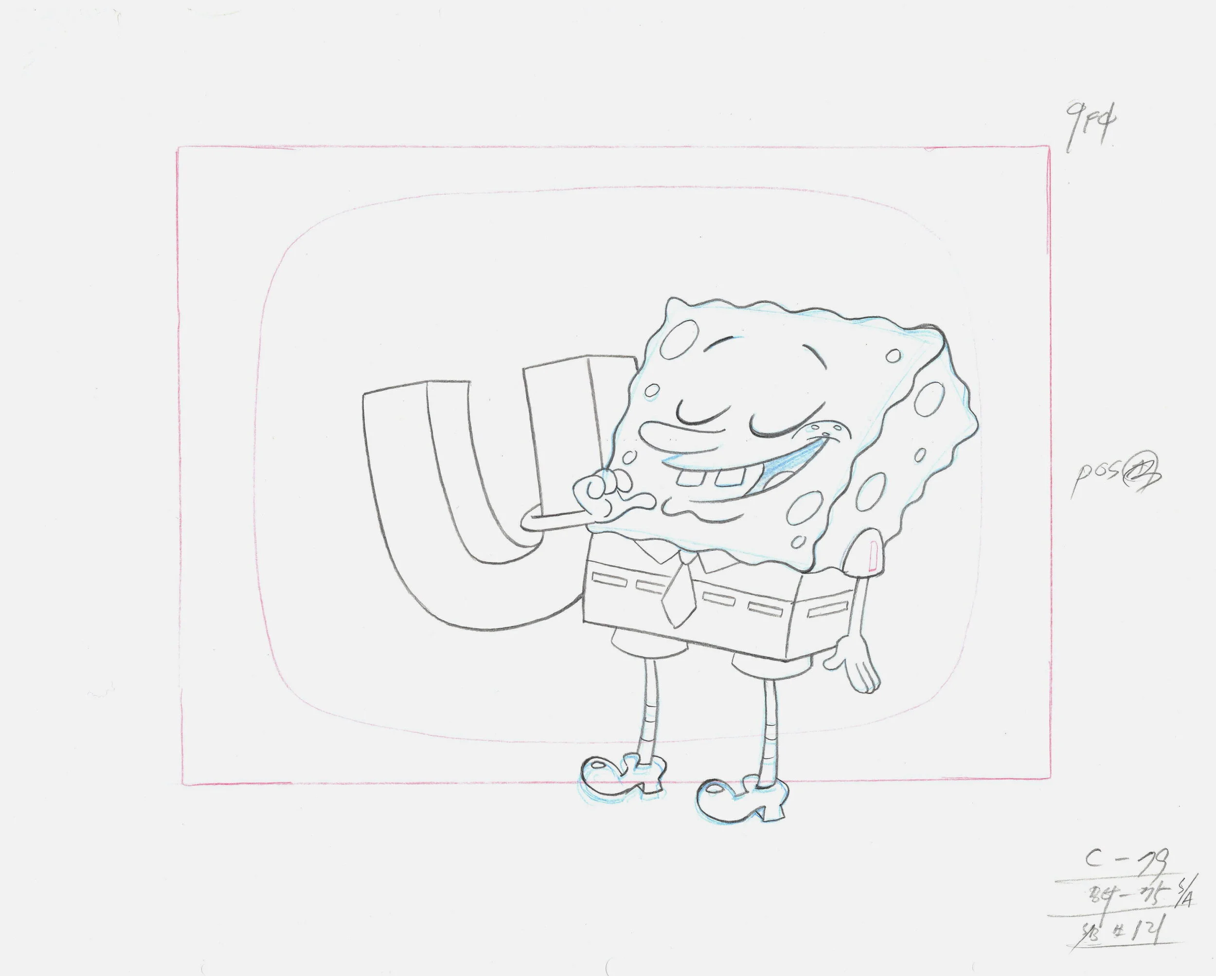 Spongebob Production Pencil Drawing Episode 10: F.U.N. — GALACTIC GALLERY