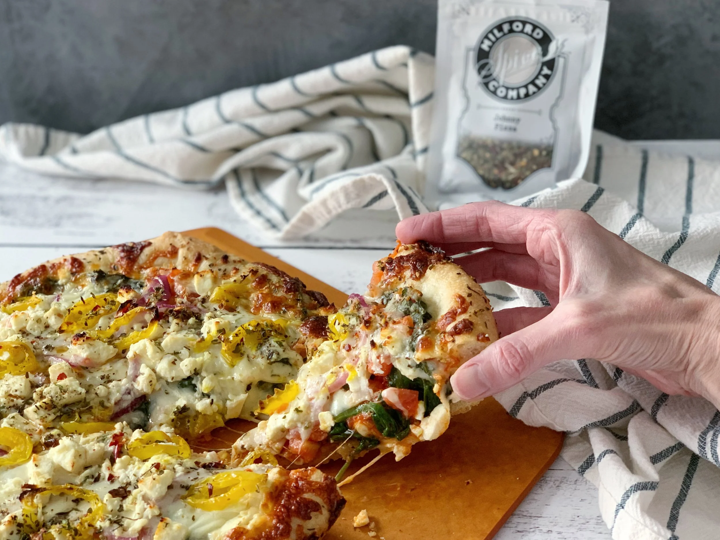 Skillet Greek Johnny Pizza — Milford Kitchen