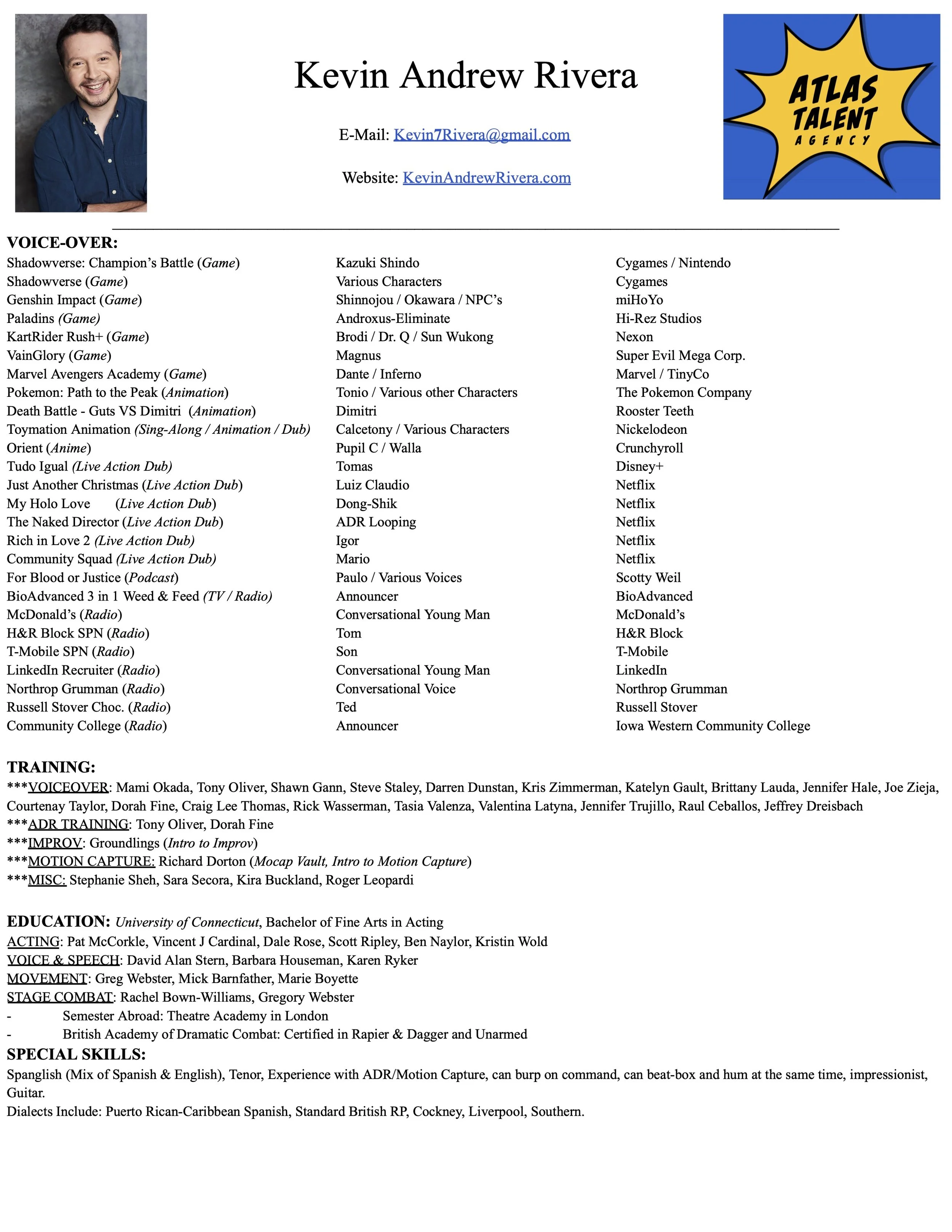 Resume — Kevin Andrew Rivera