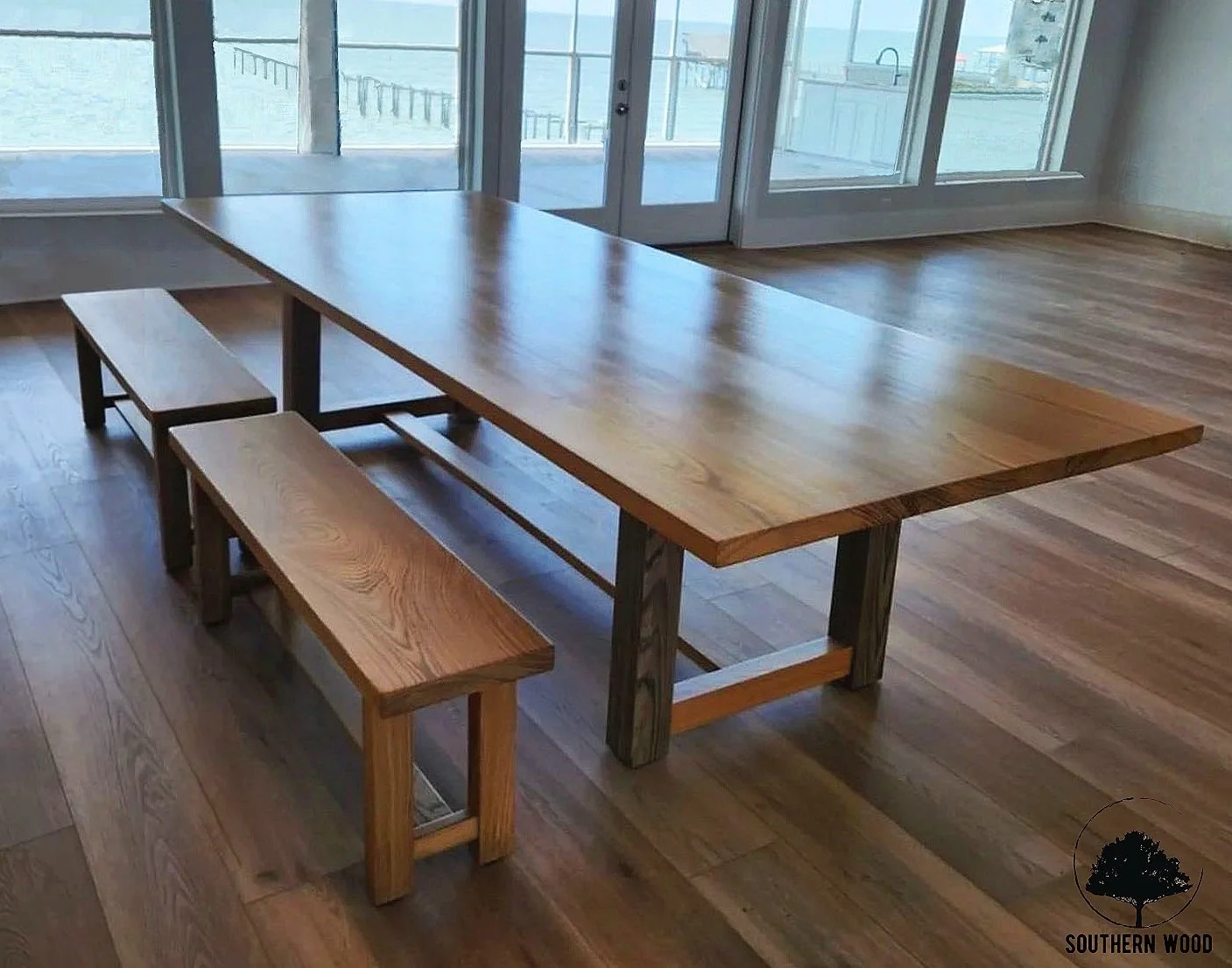 sinker cypress custom live edge dining table, wood slab, reclaimed ...